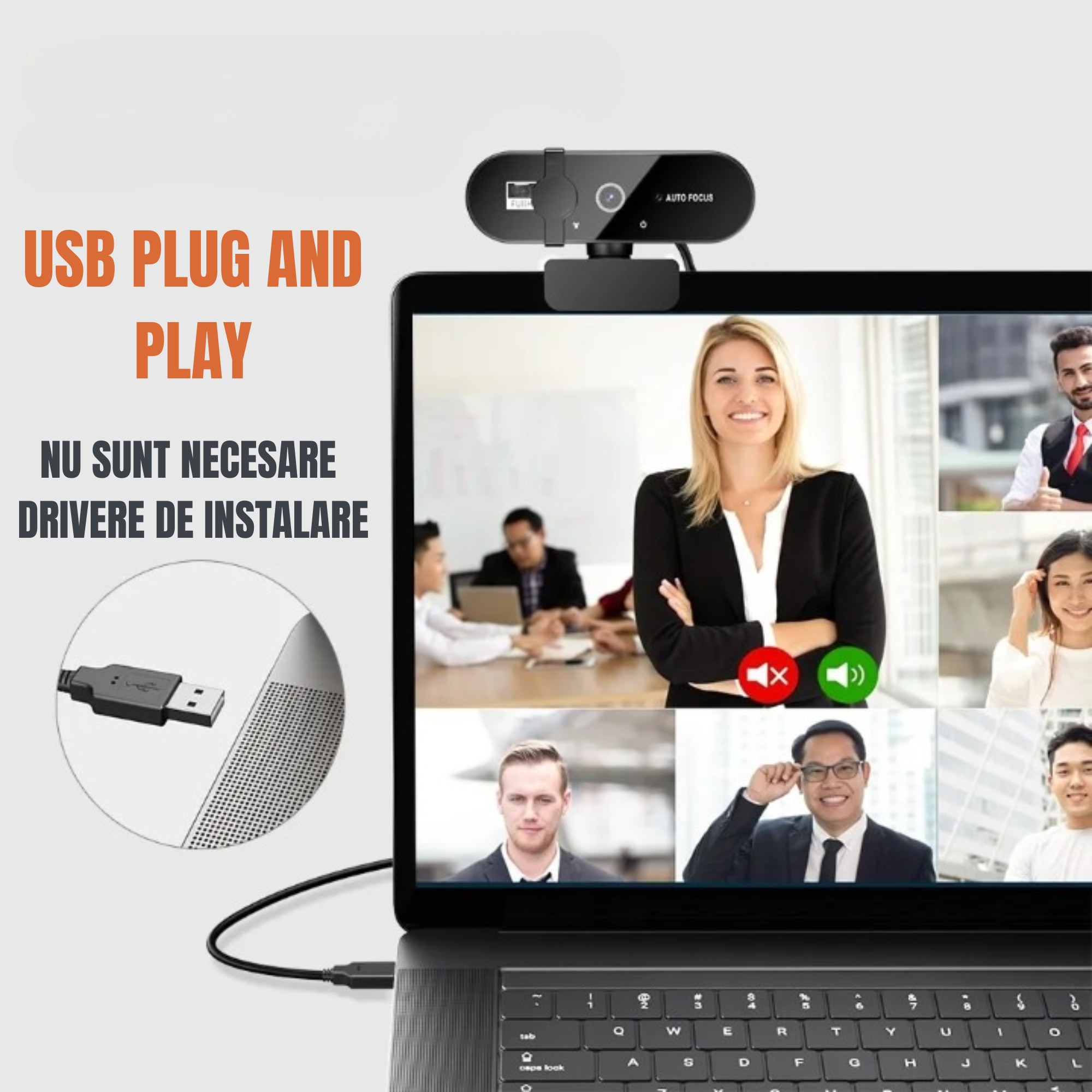 Camera Web 4K Full HD, 8MP 3840 X 2160, Plug and Play, Autofocus ...