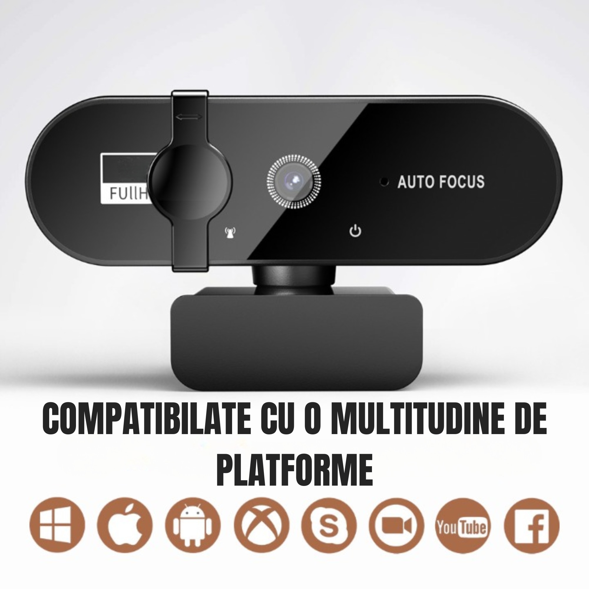 Camera Web Full HD 4K, Plug and Play, Autofocus, 60fps, Antishake ...