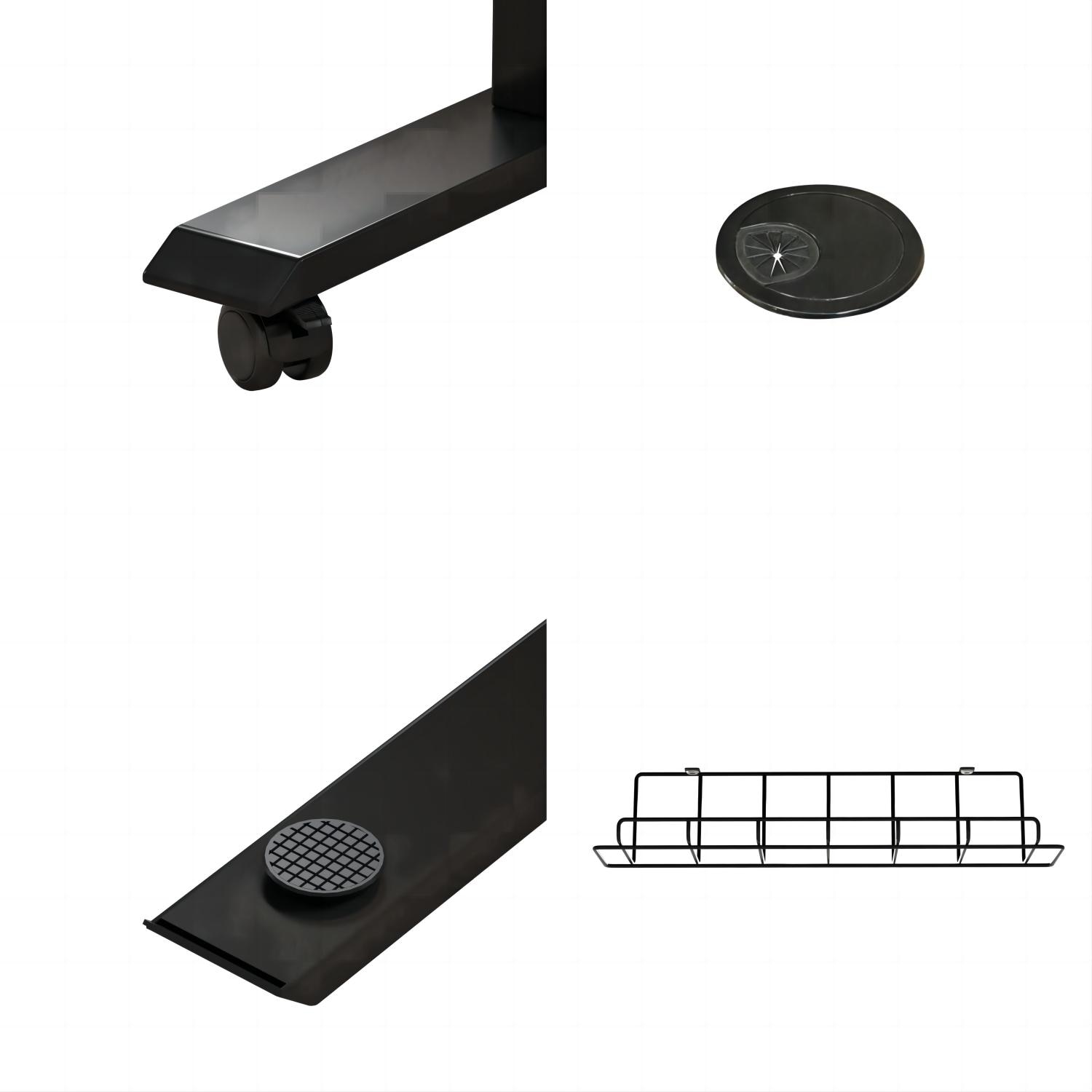 Birou Forma L reglabil electric pe inaltime, Gudewill, MDF/Otel, Cu ...