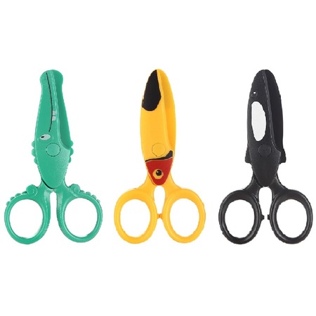Set 3 foarfece pentru copii, JENOUS®, Varfuri rotunjite, Cu pentru cei ...