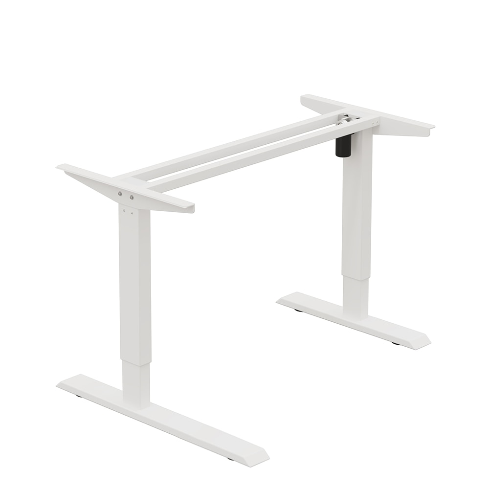 Birou Forma L reglabil electric pe inaltime, Gudewill, MDF/Otel, Cu ...