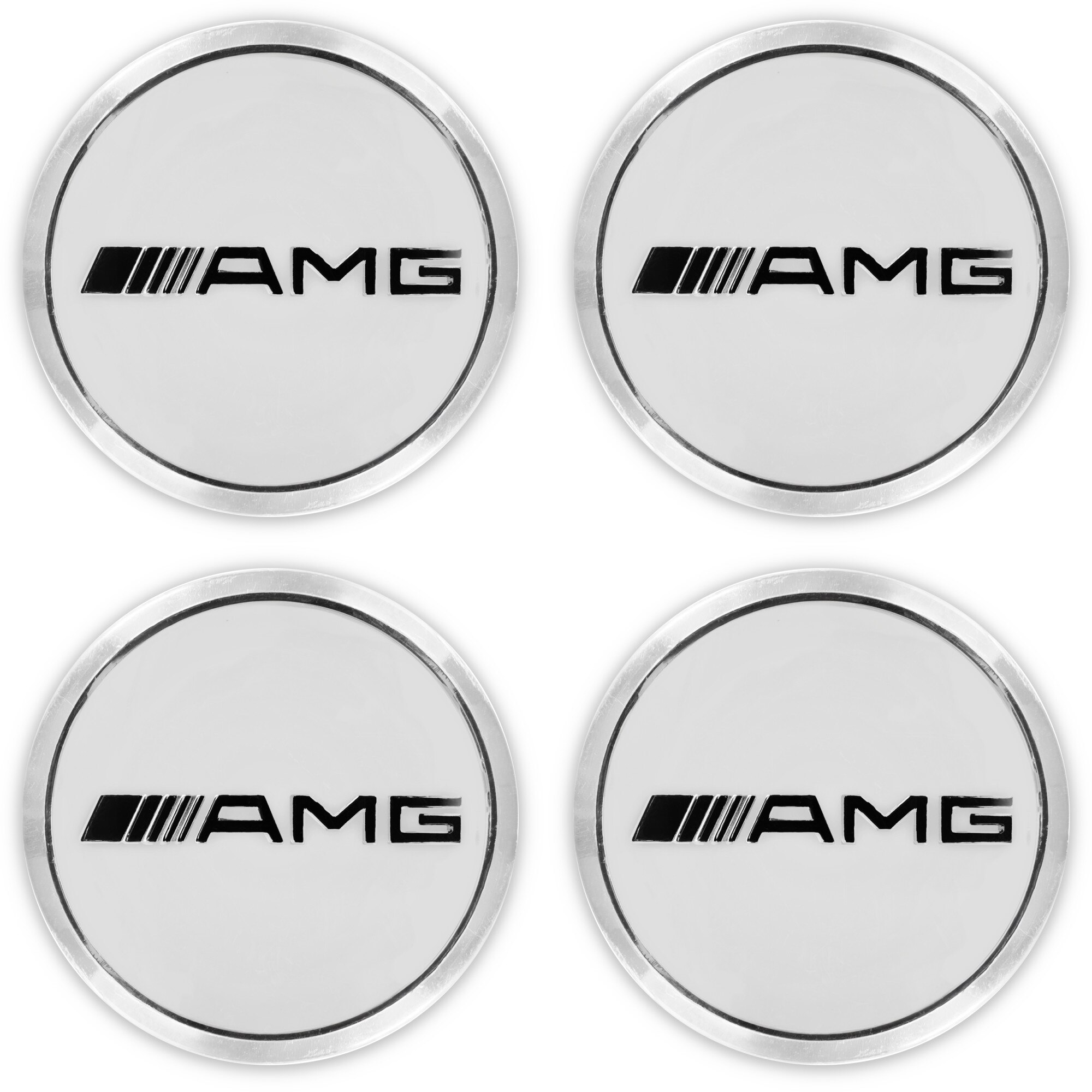 Set 4 capacele roti 75mm Mercedes AMG, pentru jante aliaj, Argint - eMAG.ro