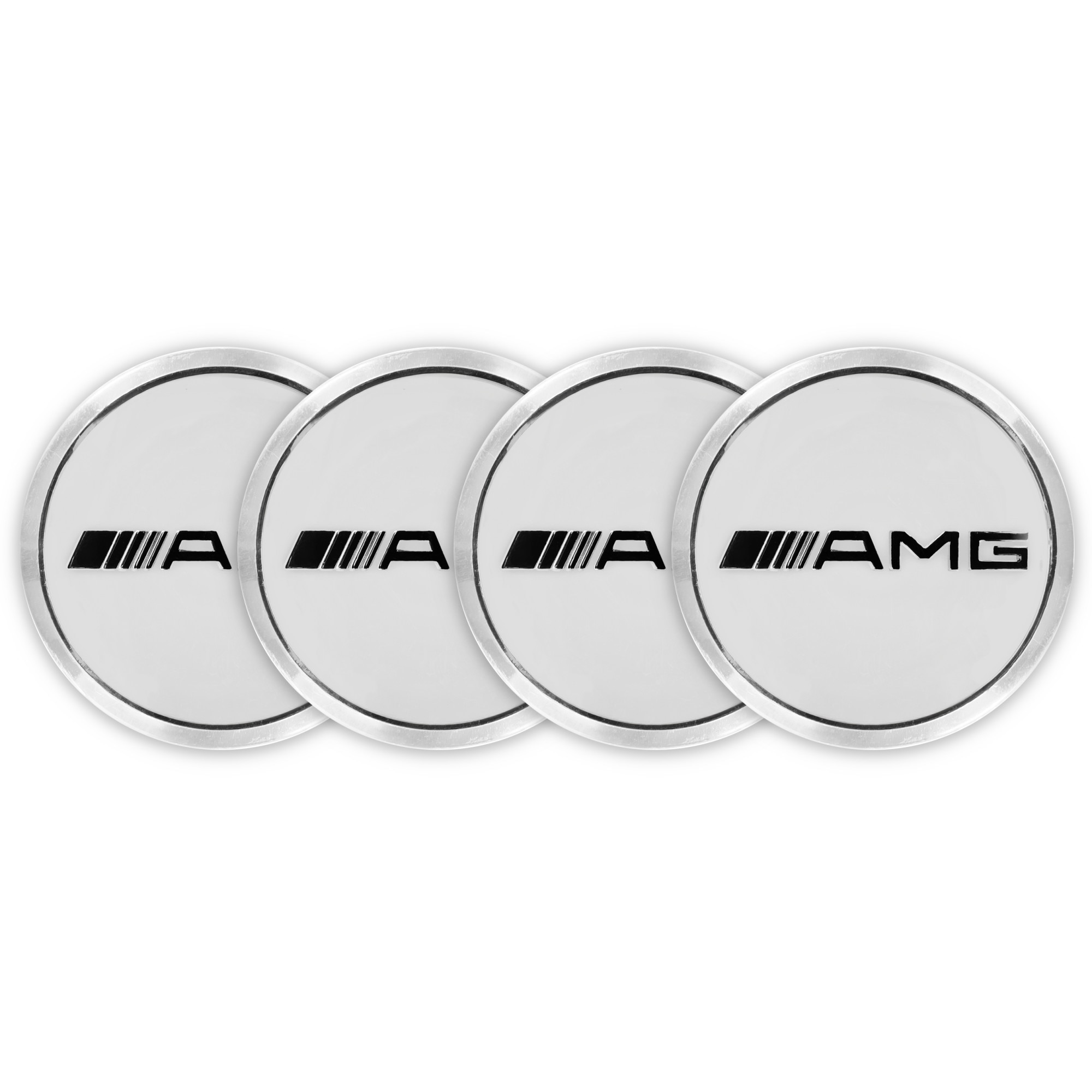 Set 4 capacele roti 75mm Mercedes AMG, pentru jante aliaj, Argint - eMAG.ro