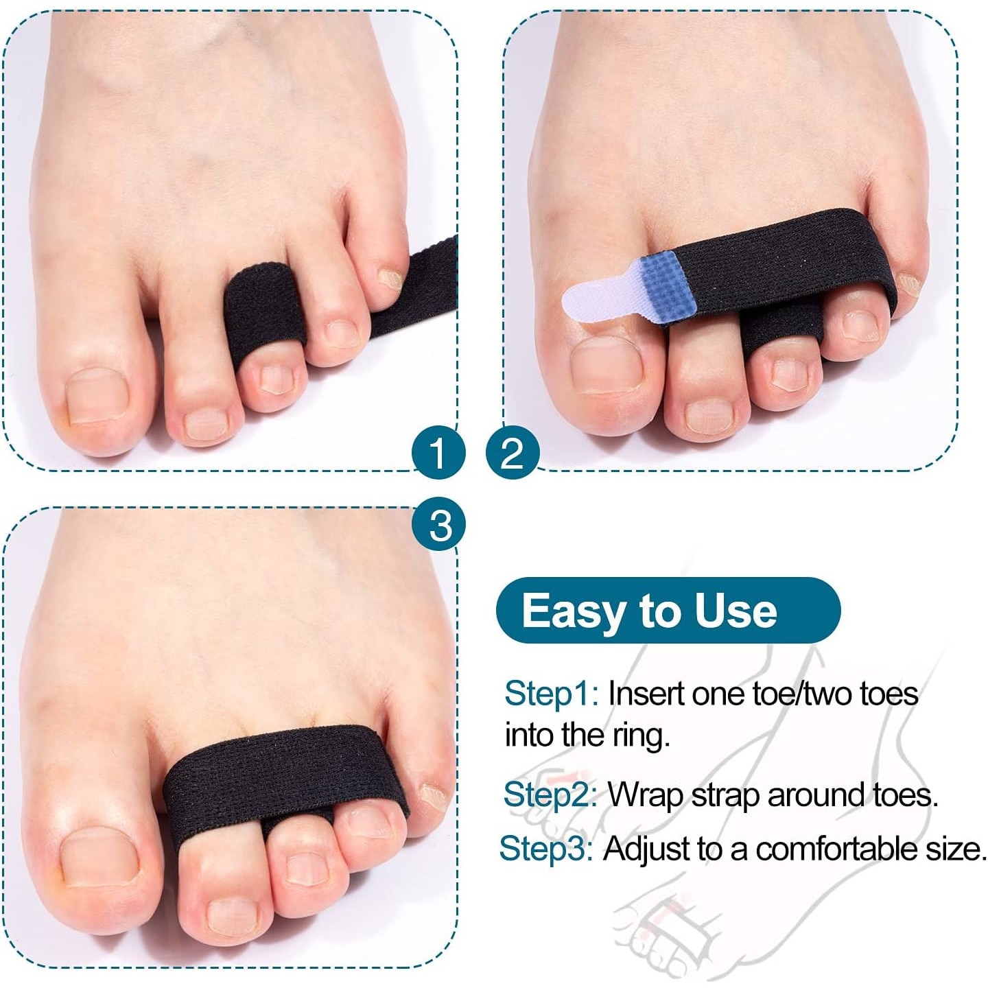 Set 10 protectii din tesatura elastica degete picior, JENUOS®, Potrivit ...