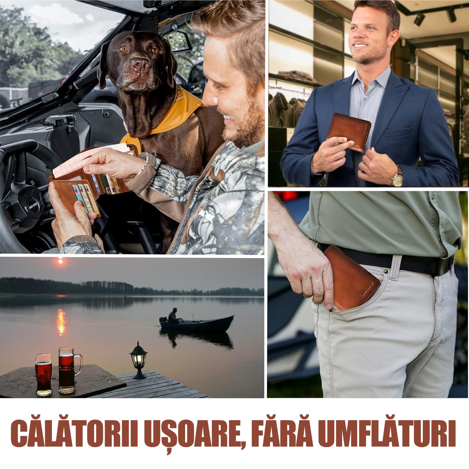 Portofel barbati din piele naturala box AXIOM , 9 sloturi pentru ...