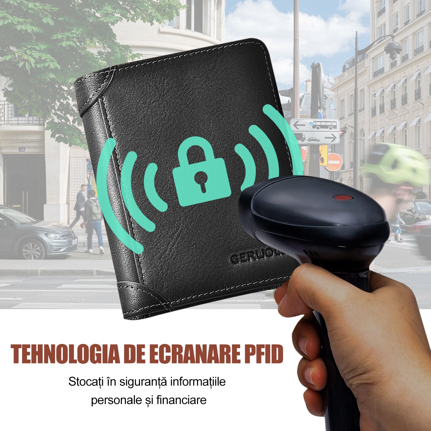 Portofel barbati din Piele Naturala, Xinxu, Buzunar Carte de Identitate, protectie RFID carduri ...