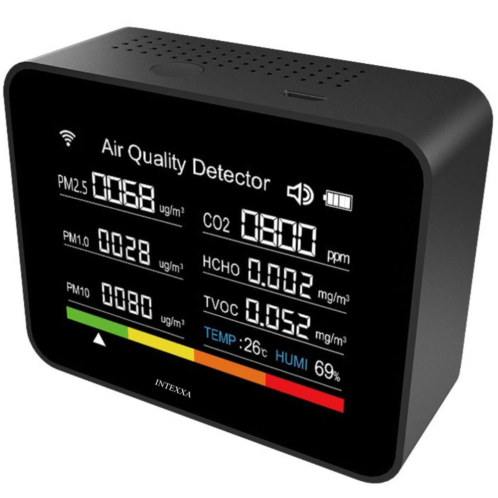 Monitor Calitate Aer 13 in 1 functii INTEXXA®, Premium, Detector CO2 ...