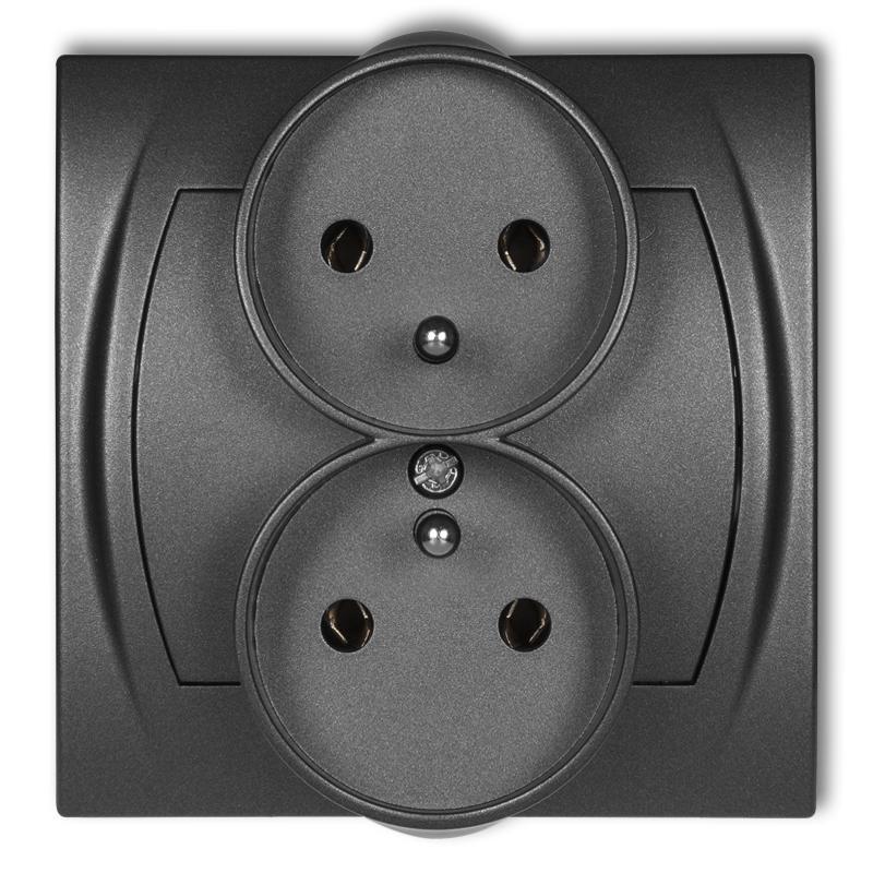 Priza dubla cu impamantare, Karlik, Gri, 250V - eMAG.ro