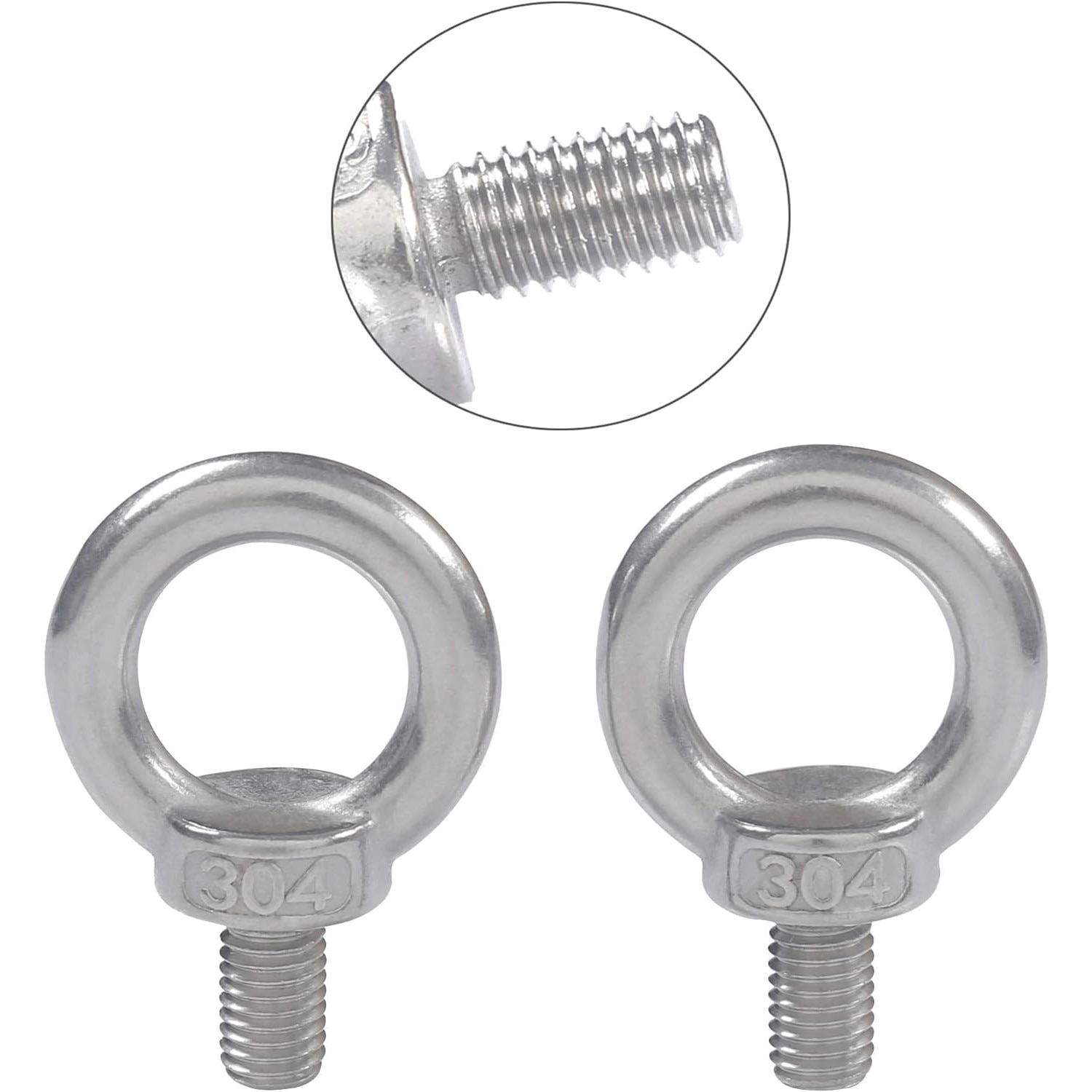 Set 10 suruburi cu ochi, Mmgoqqt, Inox, 12 mm, Argintiu - eMAG.ro