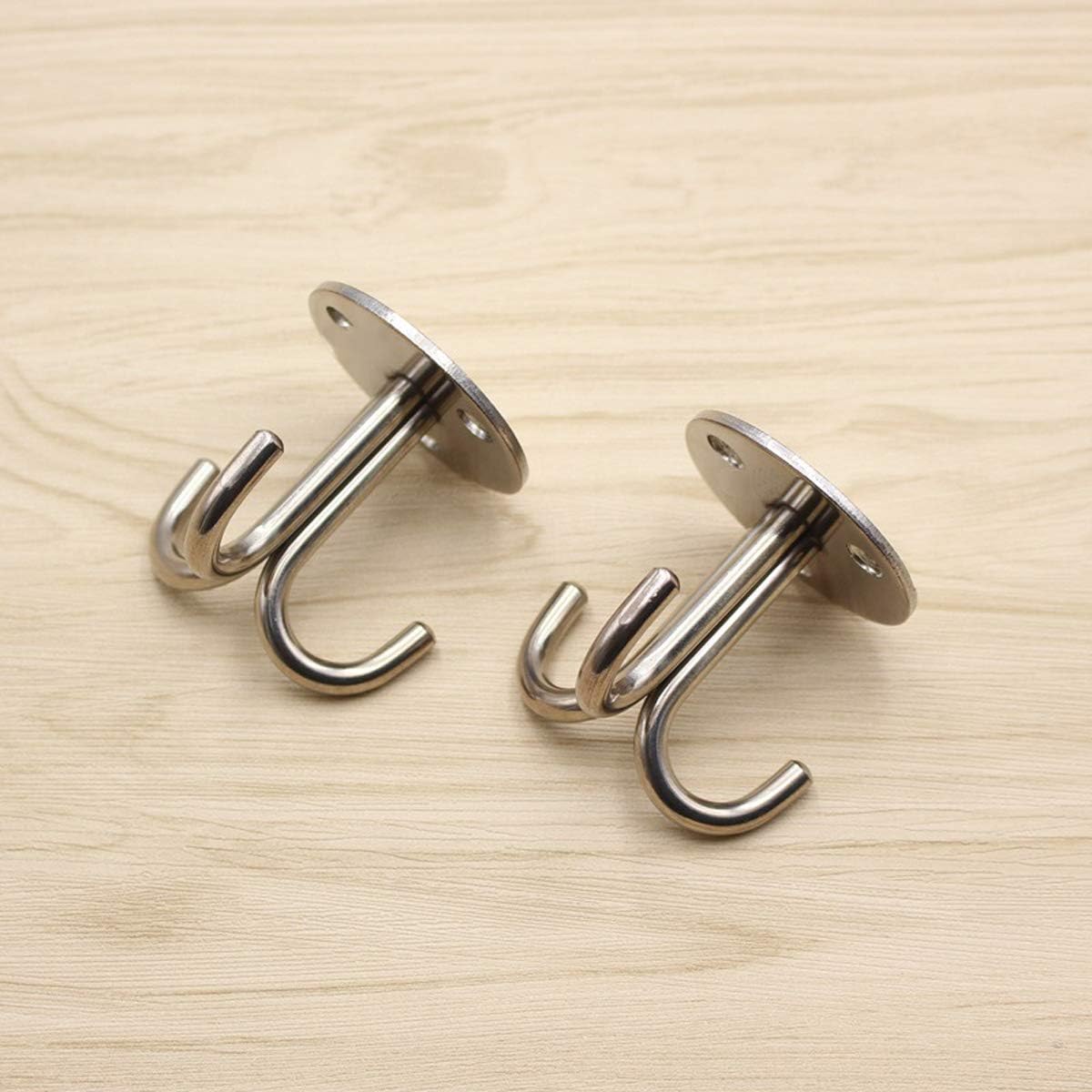 Set 4 carlige de tavan, Mmgoqqt, Inox, 3 cai, Montare cu surub, 54 mm ...