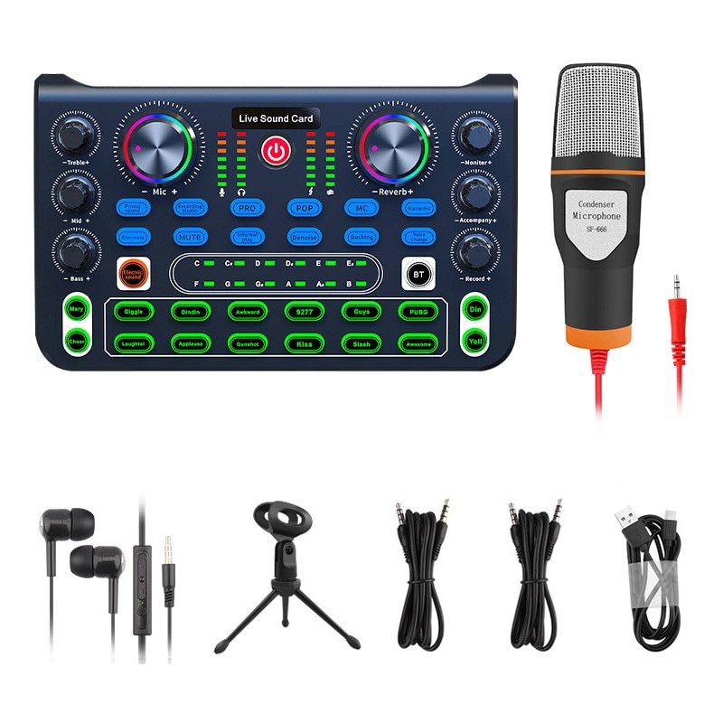 Set Microfon Profesional plus X60 Mixer, WALALLA, SF 666, cu trepied ...