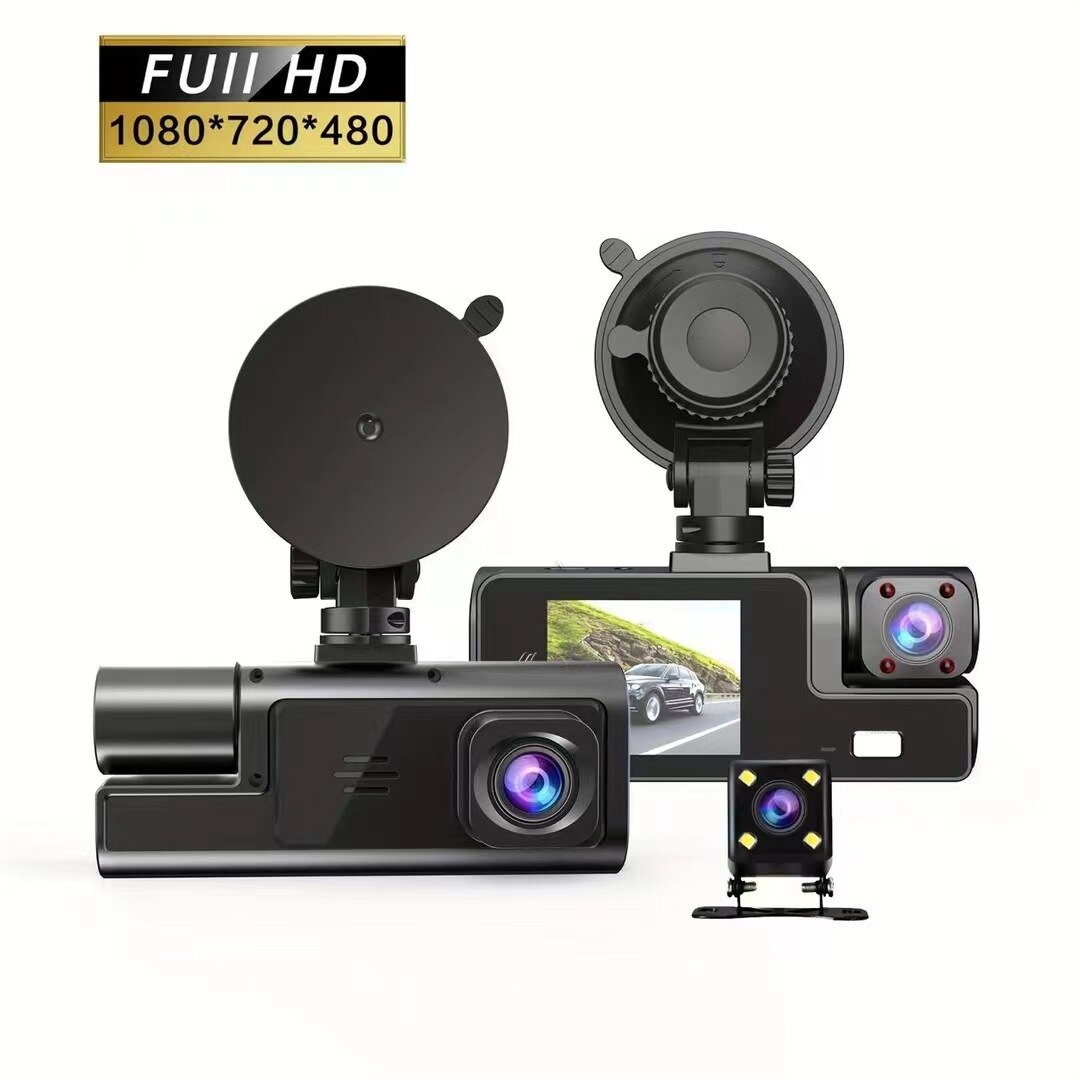 Camera Auto Tripla De Bord Full HD 1080P DVR, Camera PRO, Dash Cam 3 ...