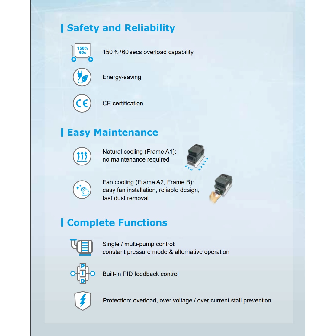 Convertizor de frecventa, seria EL-W-1, putere 0.2 kW, 1.5 A, IN: 1 x 230 VAC, OUT: 3 x 230 VAC ...