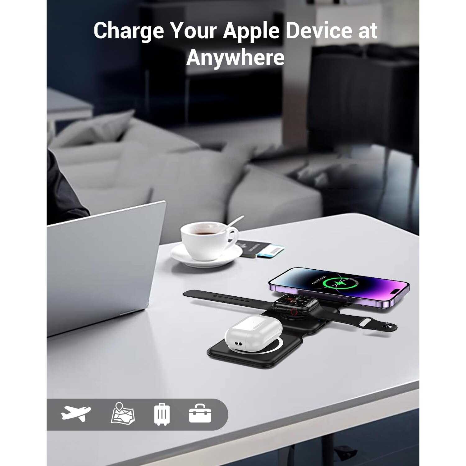 Incarcator Wireless 3 in 1, Fast Charge 15W, Pliabil, Gadgetry Statie ...