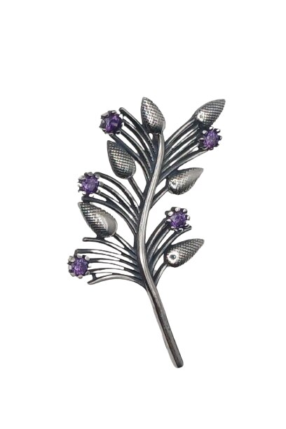 Brosa din argint 925 TSR, cu pietre naturale, zirconiu model 1TYS - eMAG.ro