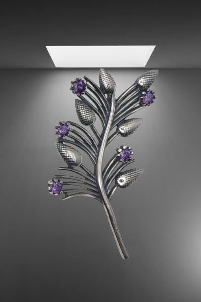 Brosa din argint 925 TSR, cu pietre naturale, zirconiu model 1TYS - eMAG.ro