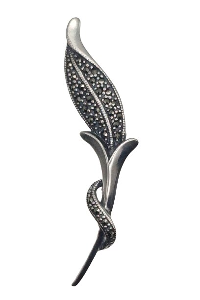 Brosa din argint 925 TSR, cu pietre naturale, marcasite model 2PKS ...