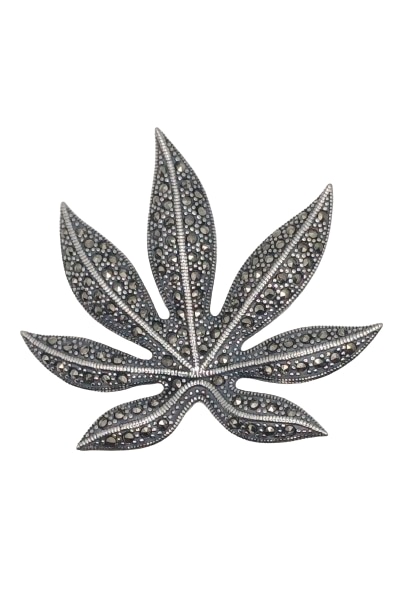 Brosa din argint 925 TSR, cu pietre naturale, marcasite model 4PKS ...