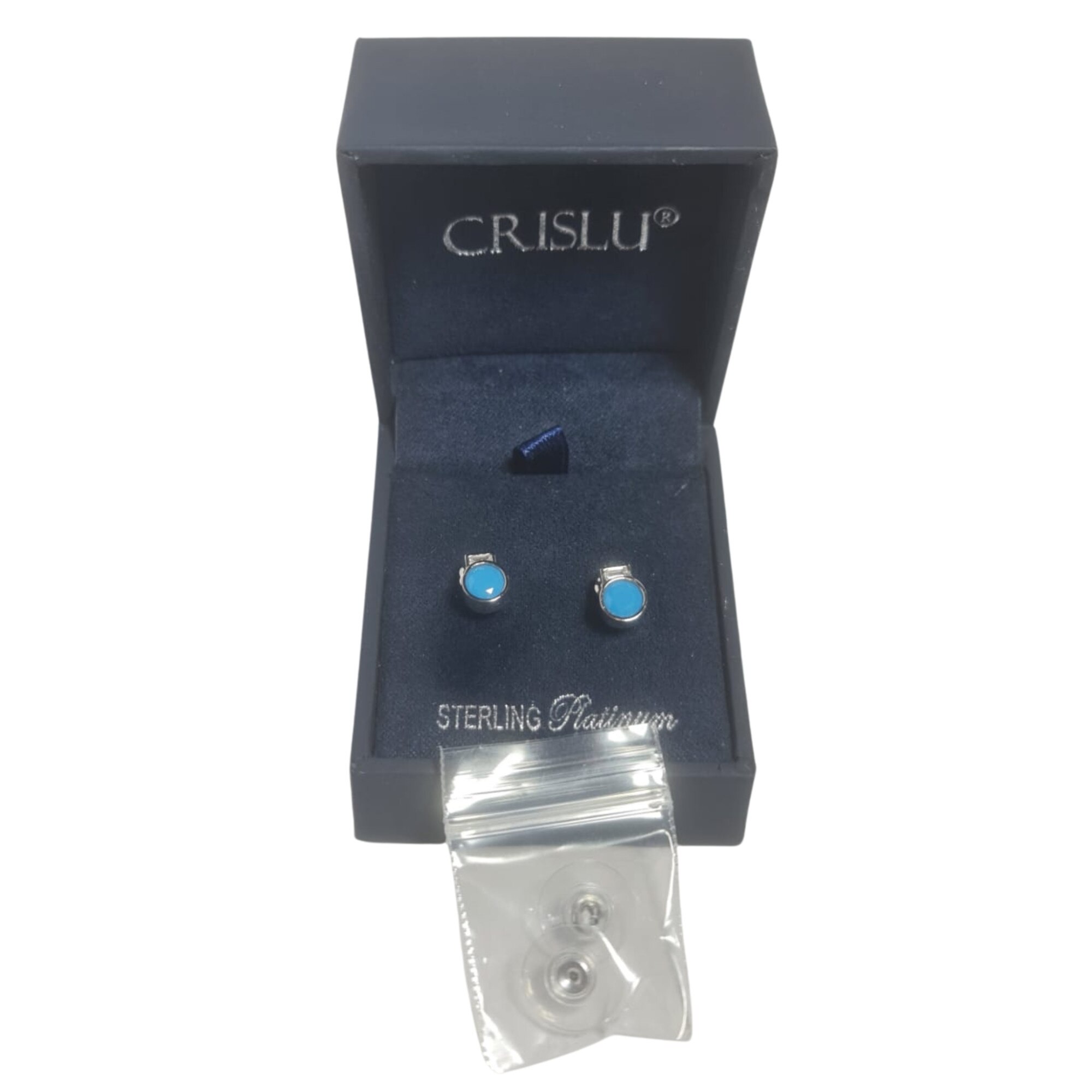 Cercei Turcuaz si piatra baguetta din Platina pura - eMAG.ro