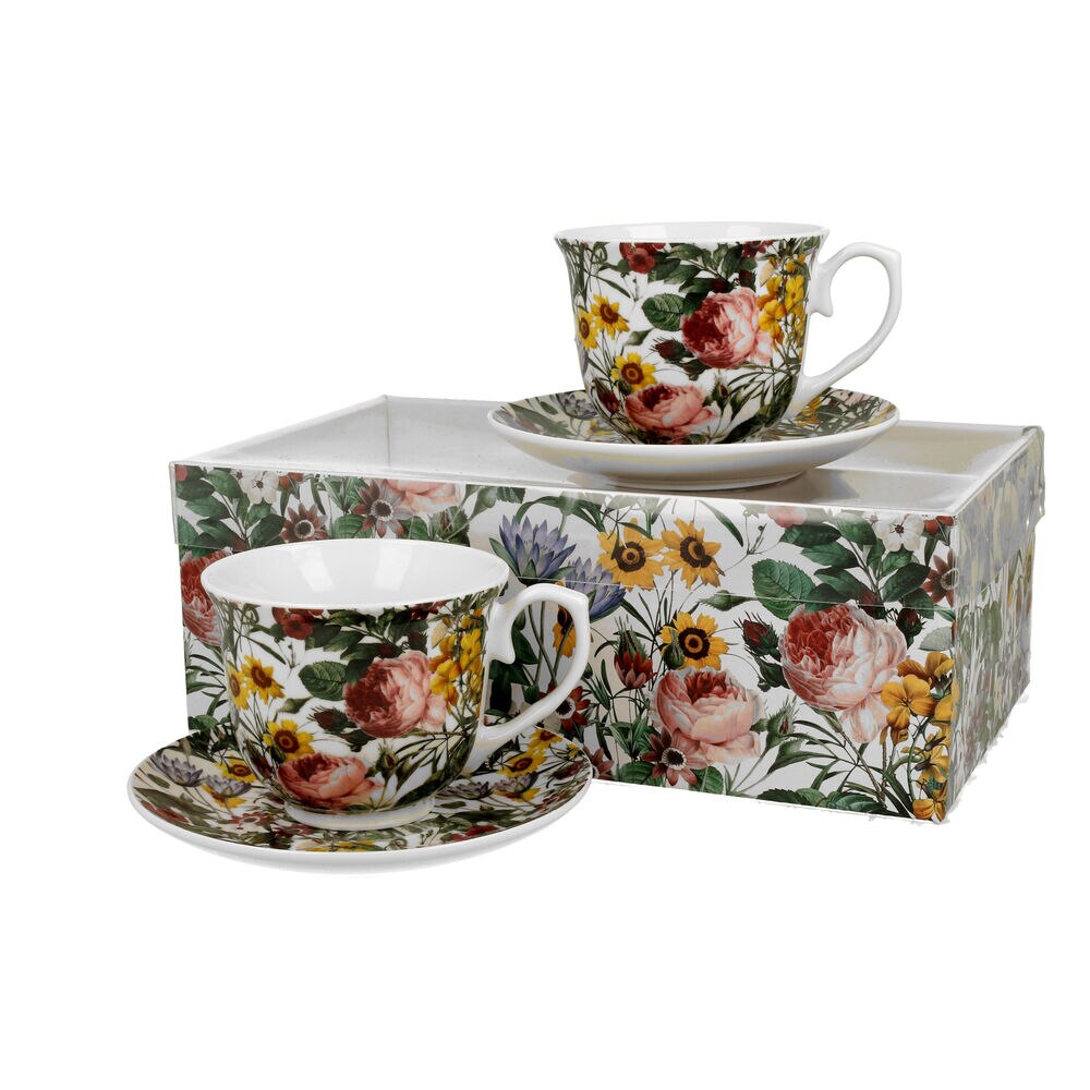 Set 2 cesti portelan cu flori Spring 250ml - eMAG.ro