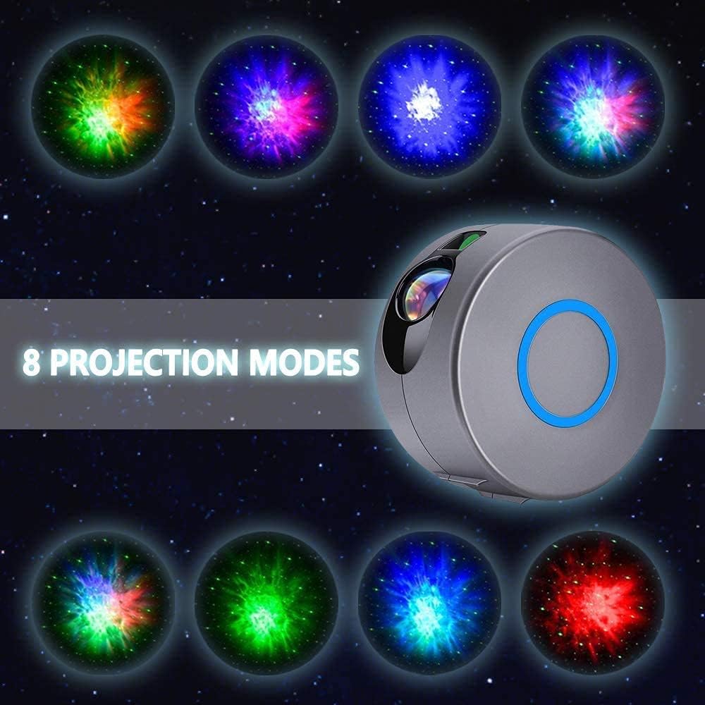 Proiector de stele, MOSMAOO®, Laser LED RGB, cu telecomanda, Gri - eMAG.ro