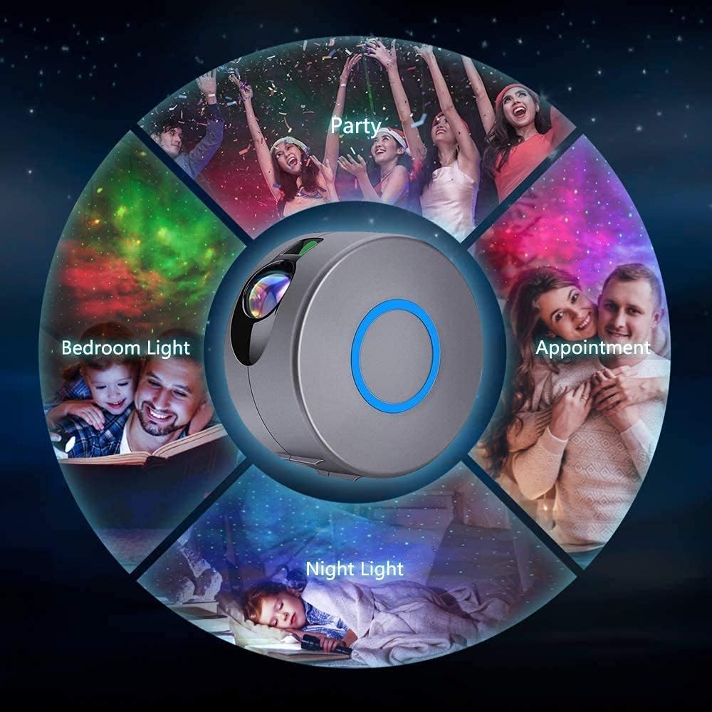 Proiector de stele, MOSMAOO®, Laser LED RGB, cu telecomanda, Gri - eMAG.ro