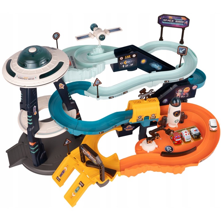 Circuit cu Parcare "Statia Spatiala Marte", OZN cu Lumini si Sunete, 4 ...