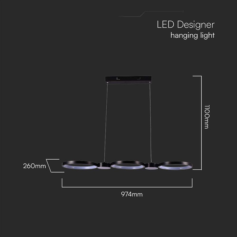 Lampa LED Design suspendata 38W, neagra, 4000K - eMAG.ro