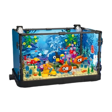 Lego- HexaCraft, Set de constructii Acvariu cu pesti, Lumini LED ...