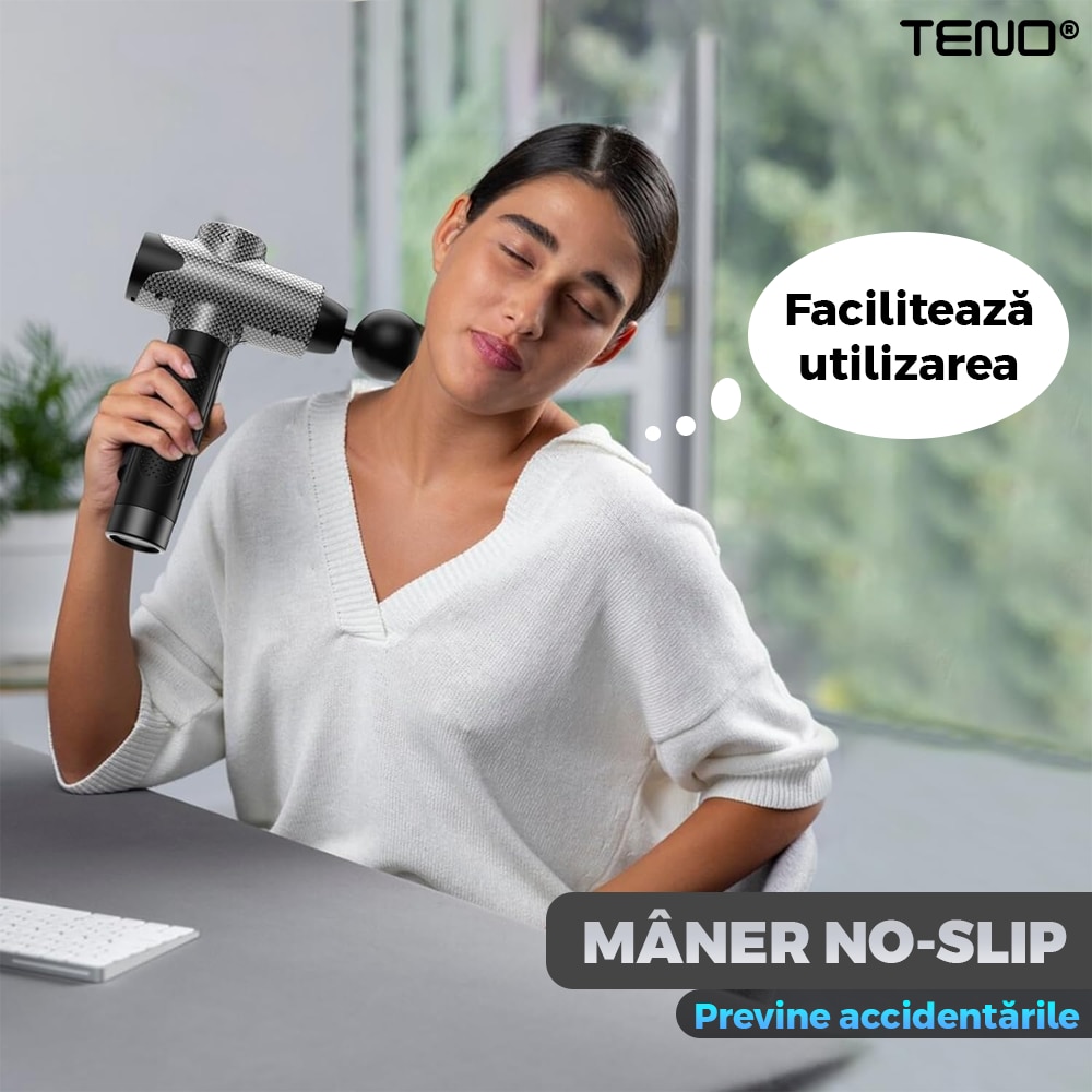 Aparat Profesional pentru Masaj tip Pistol Teno®, 30 viteze, motor ...