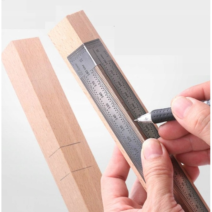 Marcator de tamplarie, Mytec, Inox, 180mm, Negru/Argintiu - eMAG.ro