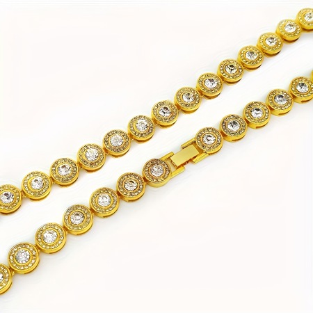 Colier Tennis Luxury Taietura Rotunda, 585 Pietre De Zircon, 50 cm, 8 ...