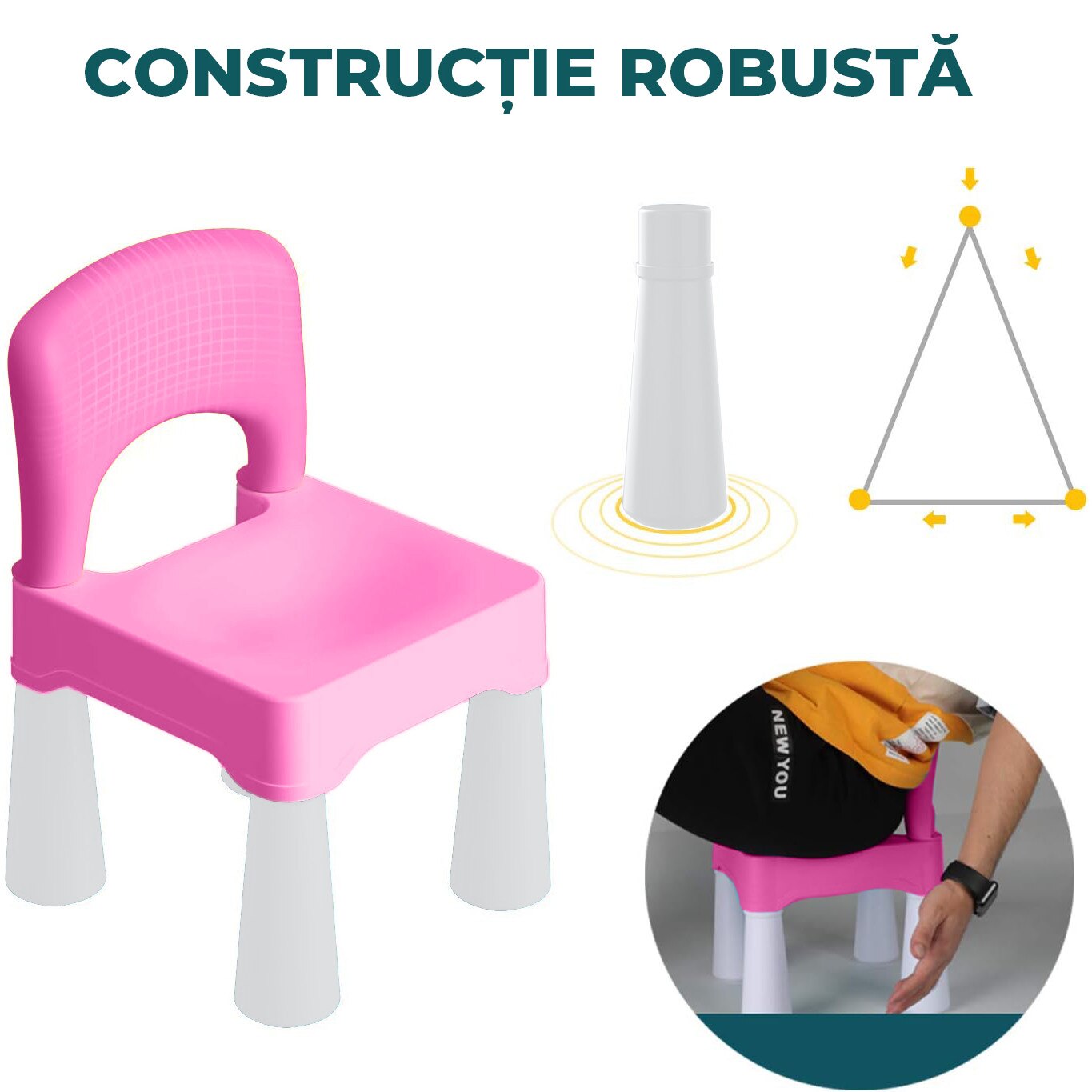 Set 2 Scaunele pentru copii, cu spatar, pentru interior sau exterior ...
