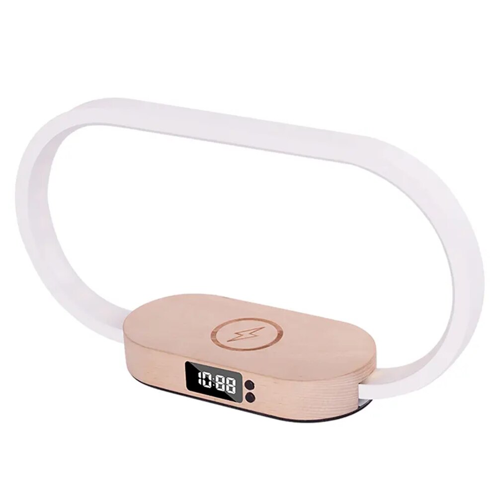 Lampa noptiera/birou cu led, control tactil, incarcare wireless telefon ...