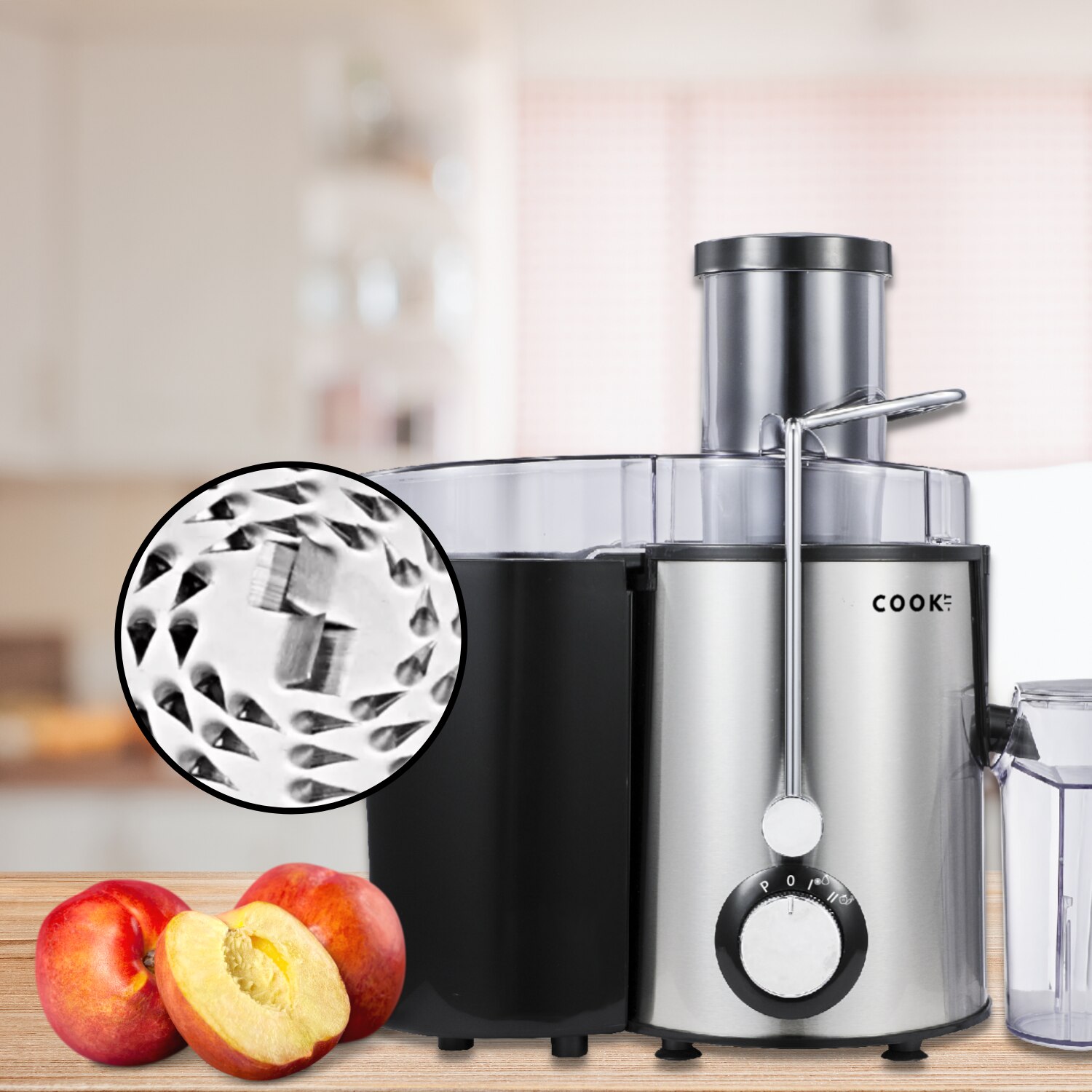 Storcator de fructe COOK-IT, 400 W, inox, Recipient suc 0.6L, Recipient ...
