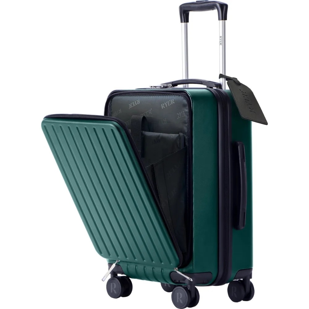 Troler cabina avion RYER, 36 l, Verde smarald, 23 x 36 x 54 cm - eMAG.ro