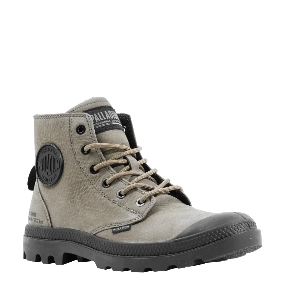 Pantofi barbati, Palladium, Piele naturala, Gri, 46 - eMAG.ro