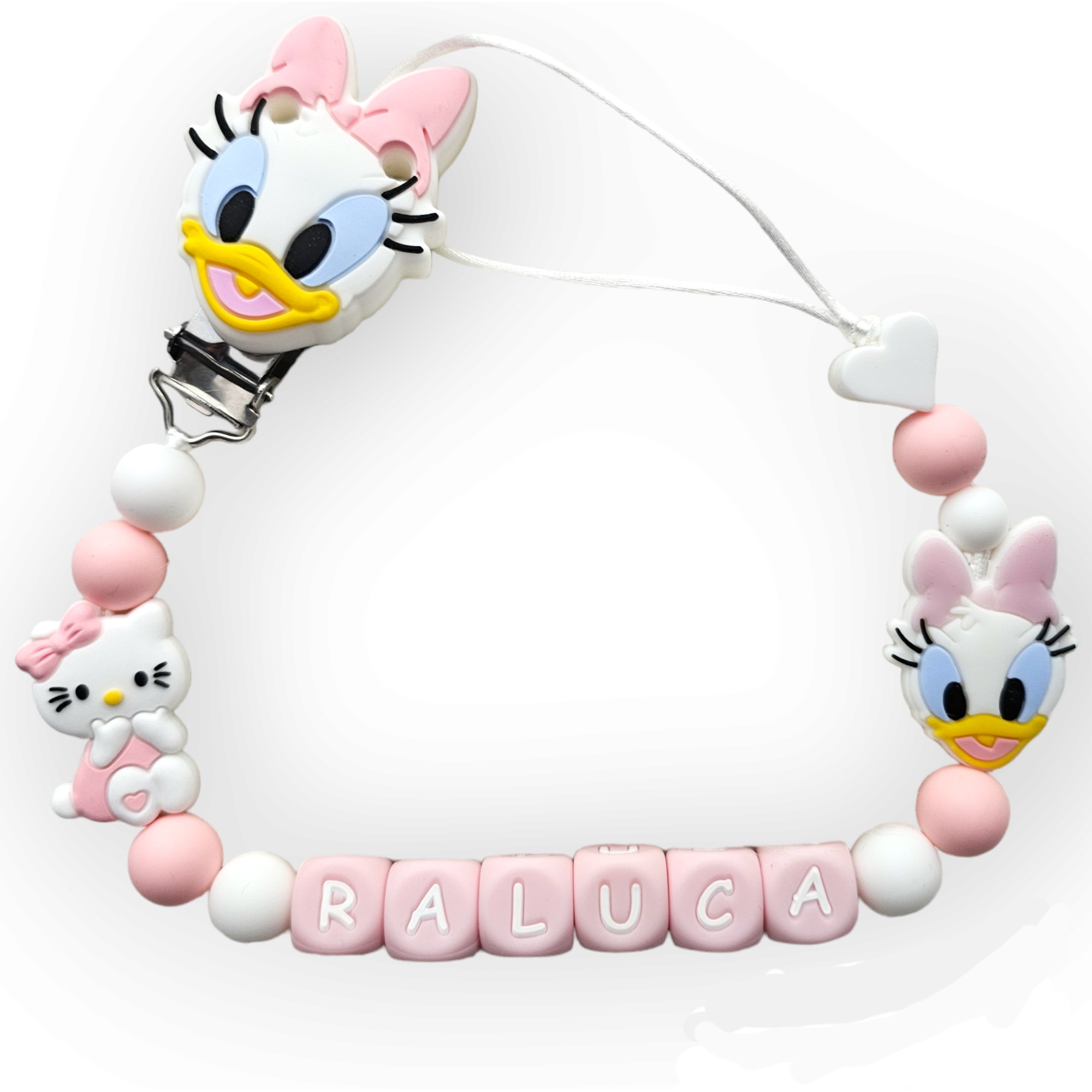 Lantisor pentru suzeta din silicon alimentar, Daisy Duck Hello Kitty ...
