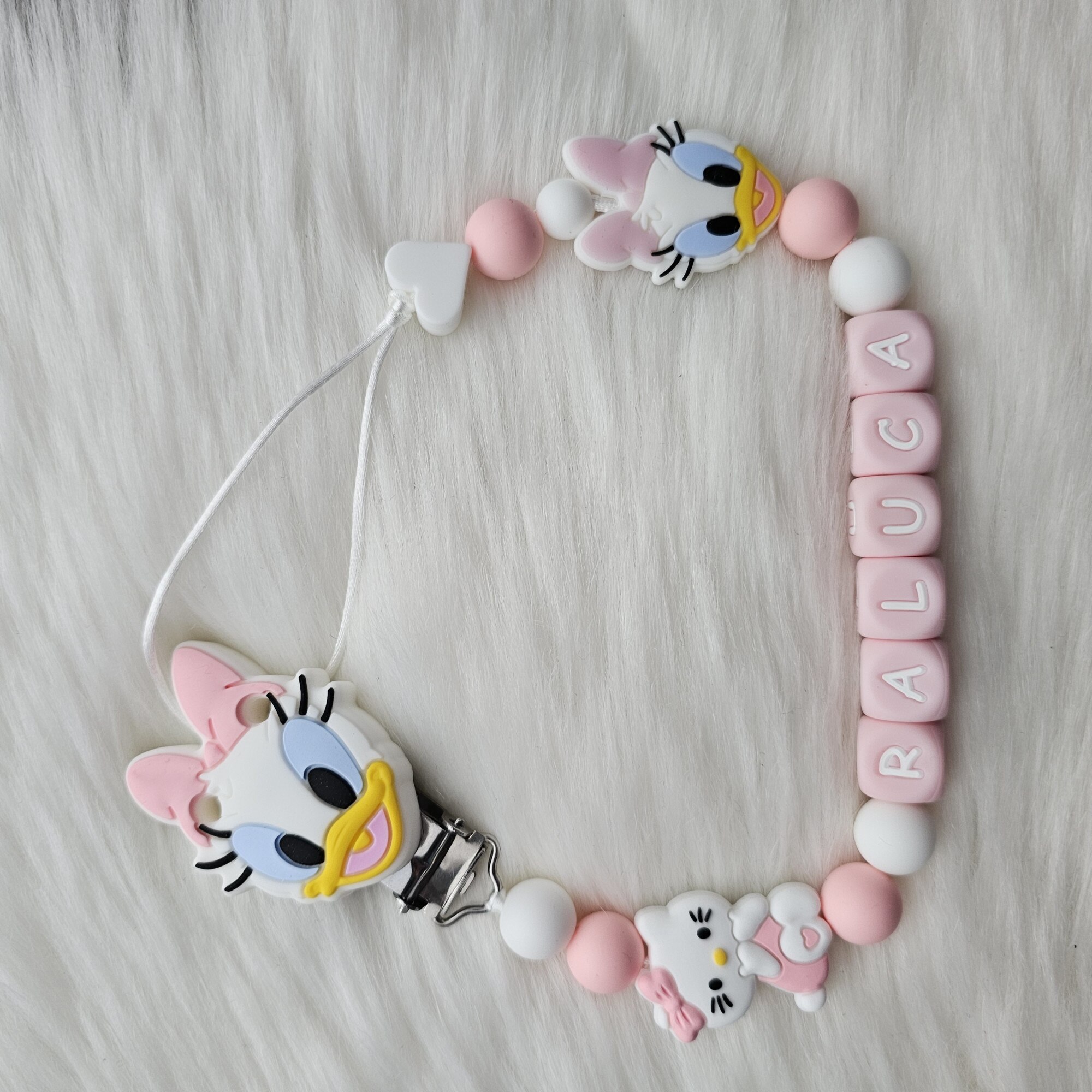 Lantisor pentru suzeta din silicon alimentar, Daisy Duck Hello Kitty ...