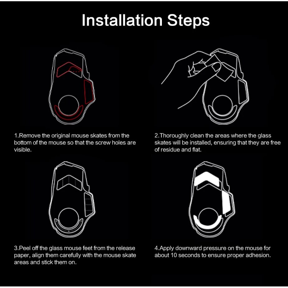 Picioruse mouse, sticla, glass, Skates, pentru Logitech G 502 X Plus si ...