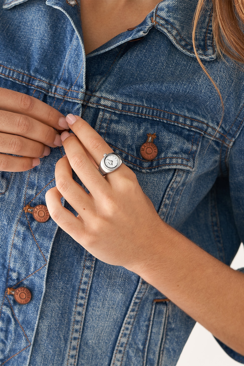 Fossil, Inel-ceas cu carcasa texturata, Argintiu - eMAG.ro