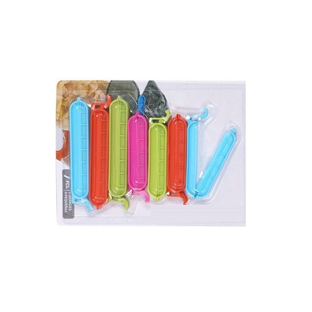 Set cu 7 clipsuri pentru etansare pungi, 3 clipsuri 10 cm si 4 clipsuri ...