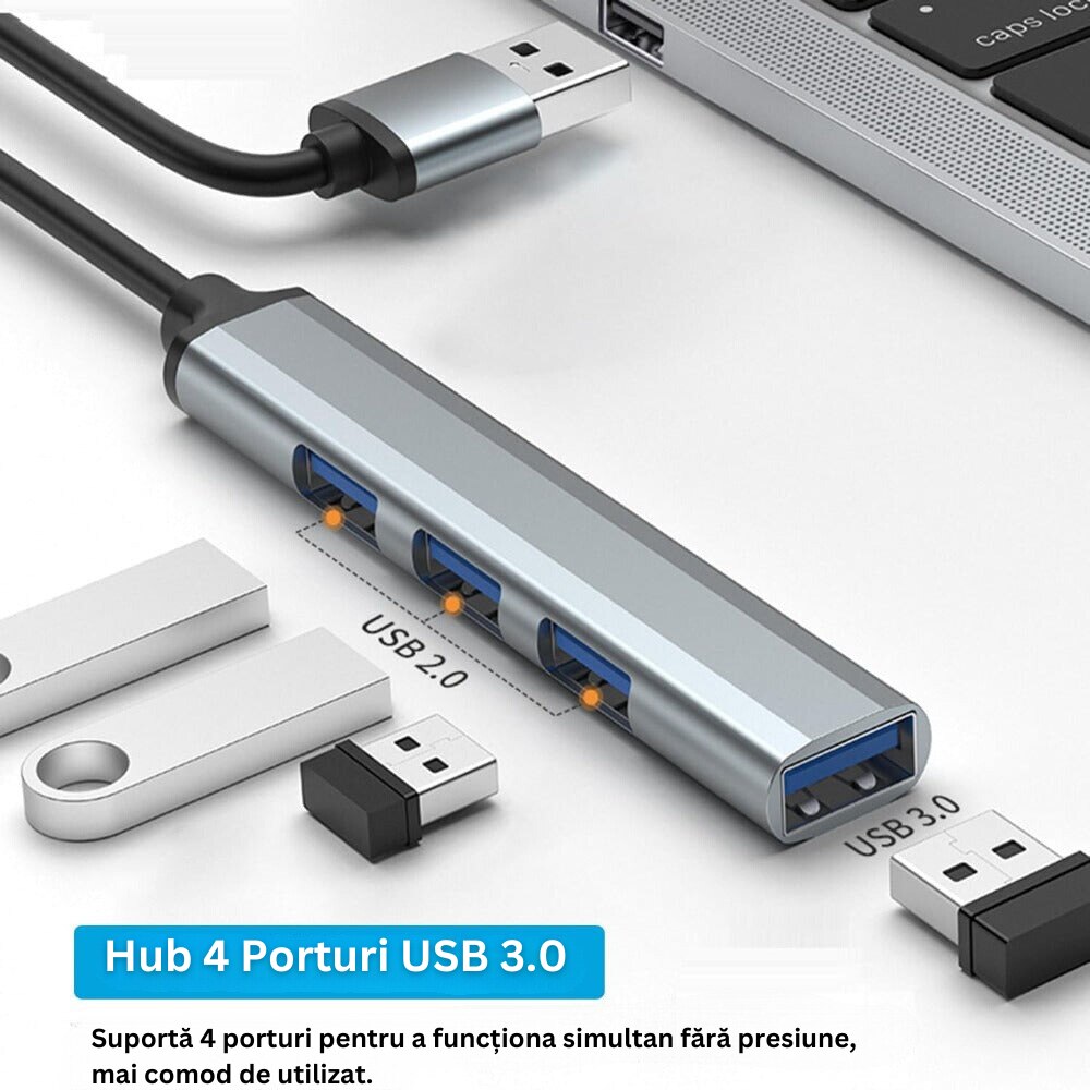 Hub Adaptor USB Multiport 4 in 1 Velixo®, USB 3.0, Plug&Play ...