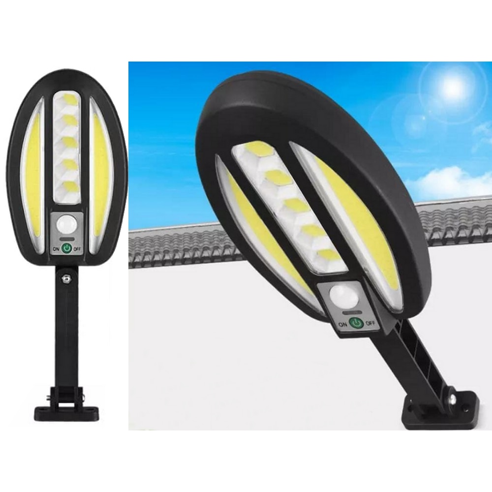 Lampa Solara de Exterior, 96 LED COB, Panou Solar Incorporat, cu ...