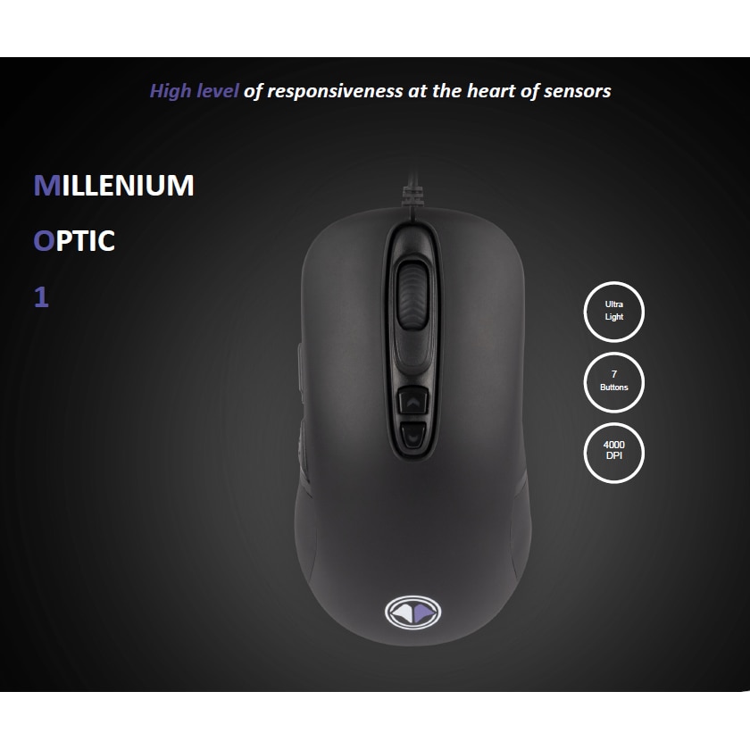Mouse Gaming Optic MGG cu fir, 4000DPI, Negru, 7 butoane, ergonomic ...