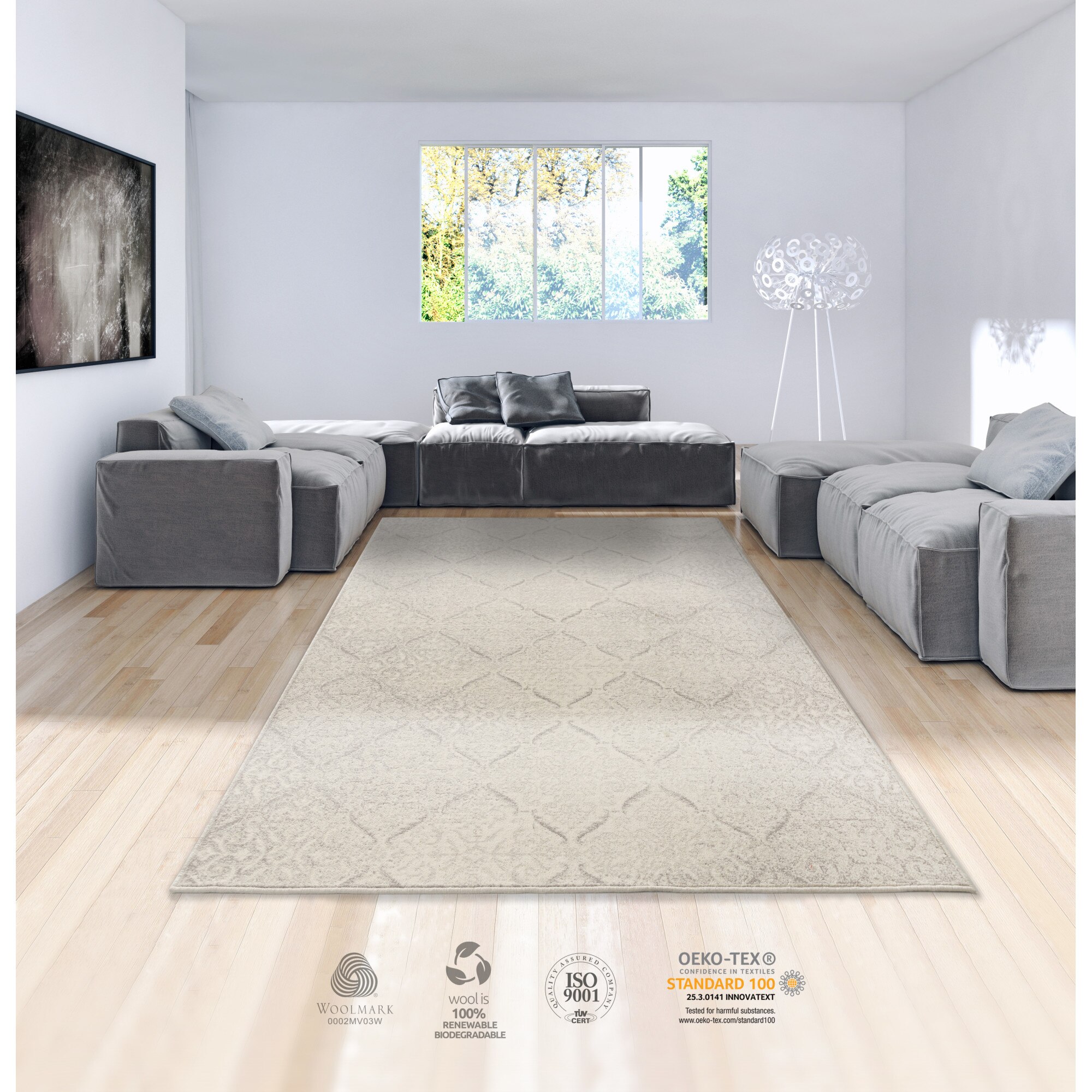 Covor lana Prima 7291-1-52042, 60 x 110 cm, bej, modern - eMAG.ro