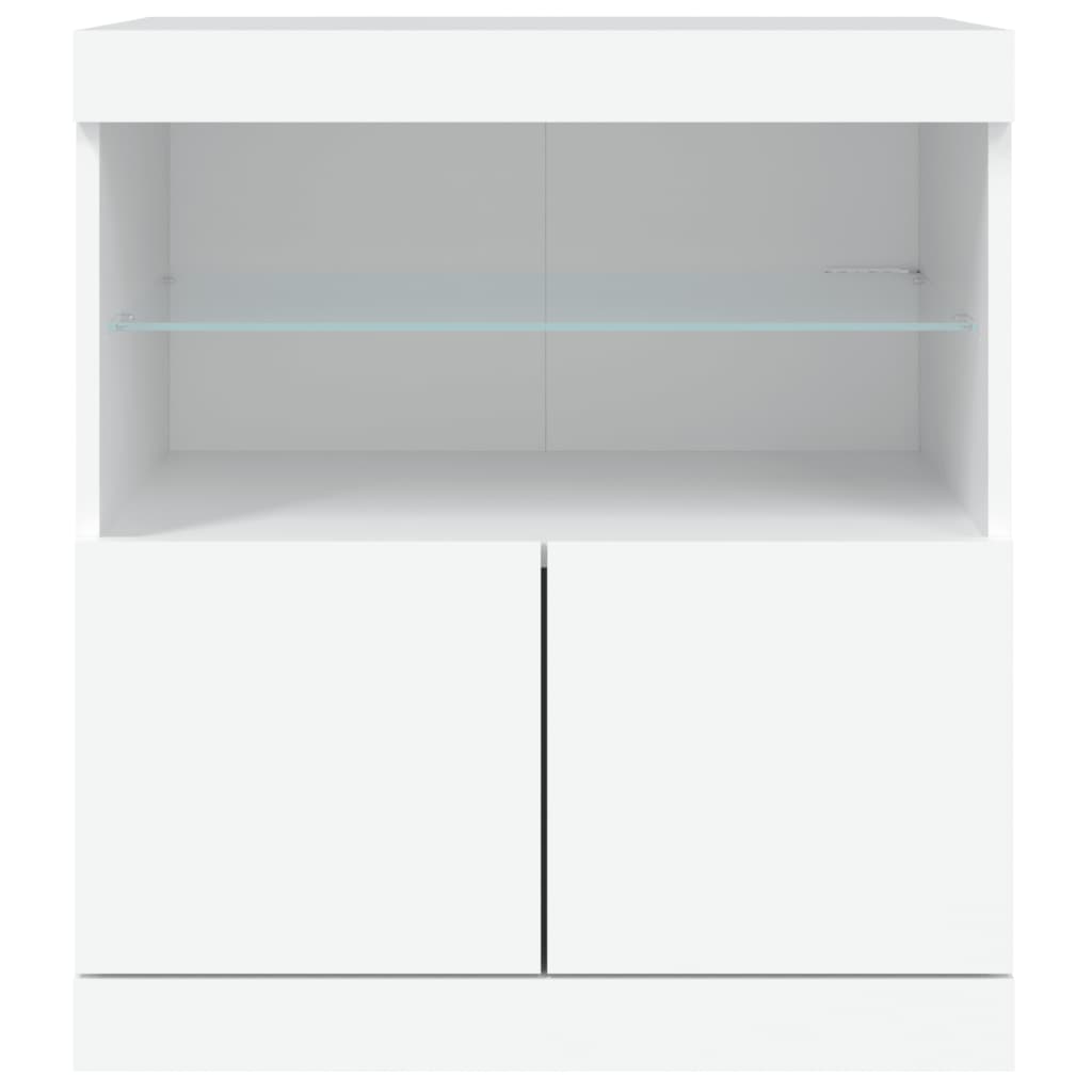 Comoda, Zakito Europe, Lemn/Sticla, cu iluminare Led RGB, 60x37x67cm ...
