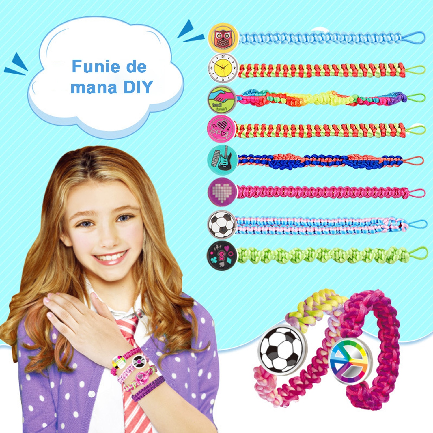 Set fabricare bratari, ATEDIR, 6-12ani, Multicolor - eMAG.ro