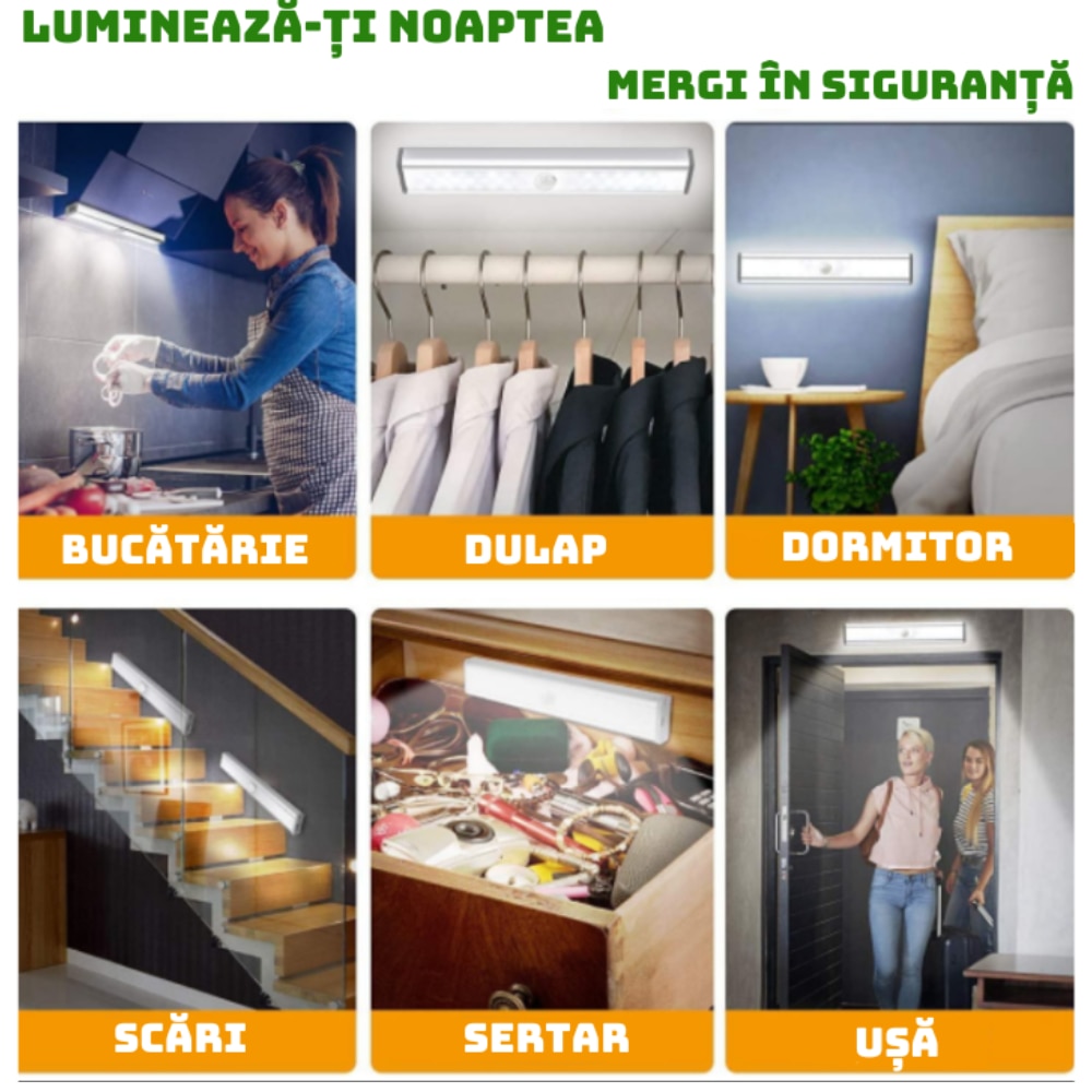 Комплект от 2 Led лампи със сензор за движение 46 мощни Led безжични