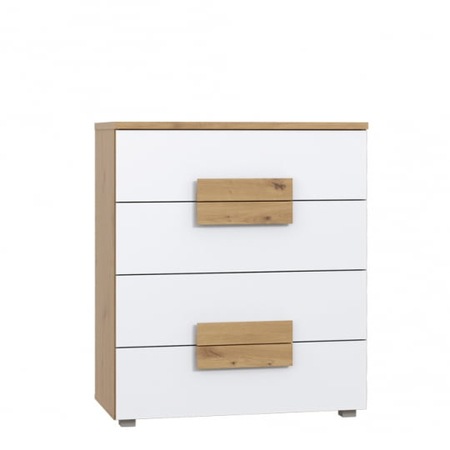 Comoda lemn, Forte, 80.4x95x41.3cm, Alb/Maro - eMAG.ro